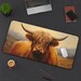 Retro Highland Cow Desk Mat Cow Desk Mat Misty Mountain Mouse Pad ...