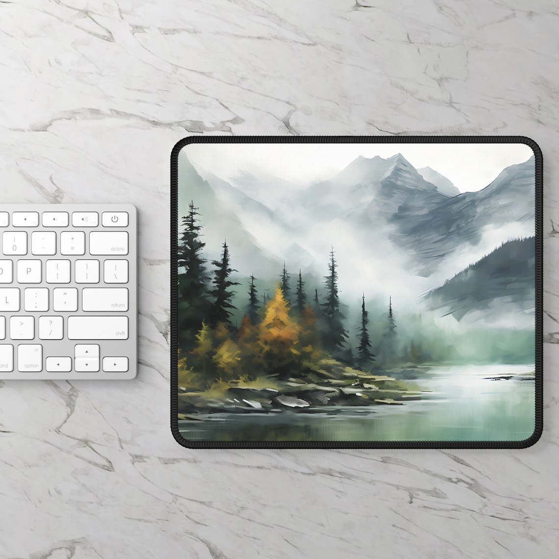 Nature Desk Mat Green Forest Desk Mat Nature Mouse Pad Nature Mountain ...