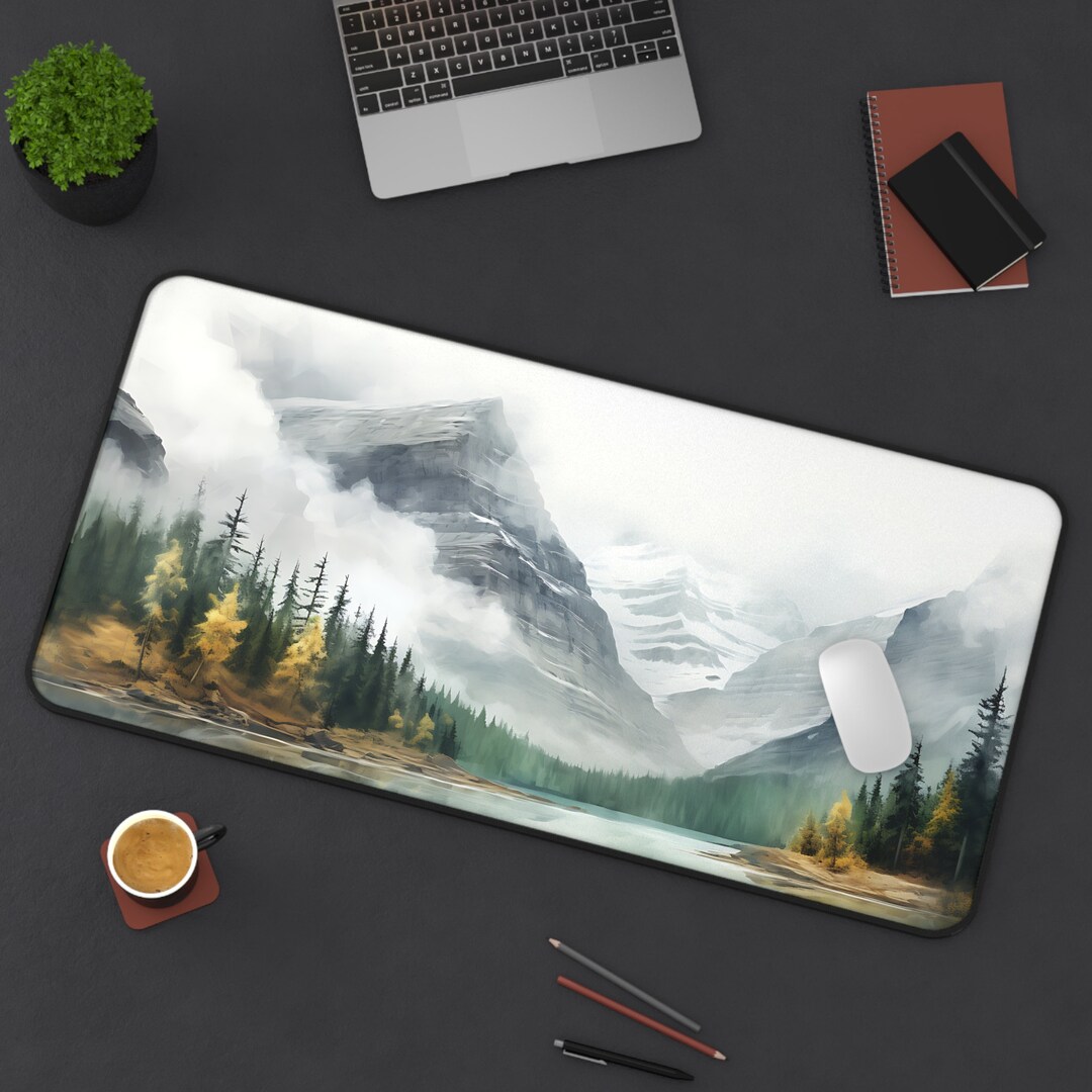 Nature Desk Mat Green Forest Desk Mat Nature Mouse Pad Nature Mountain ...