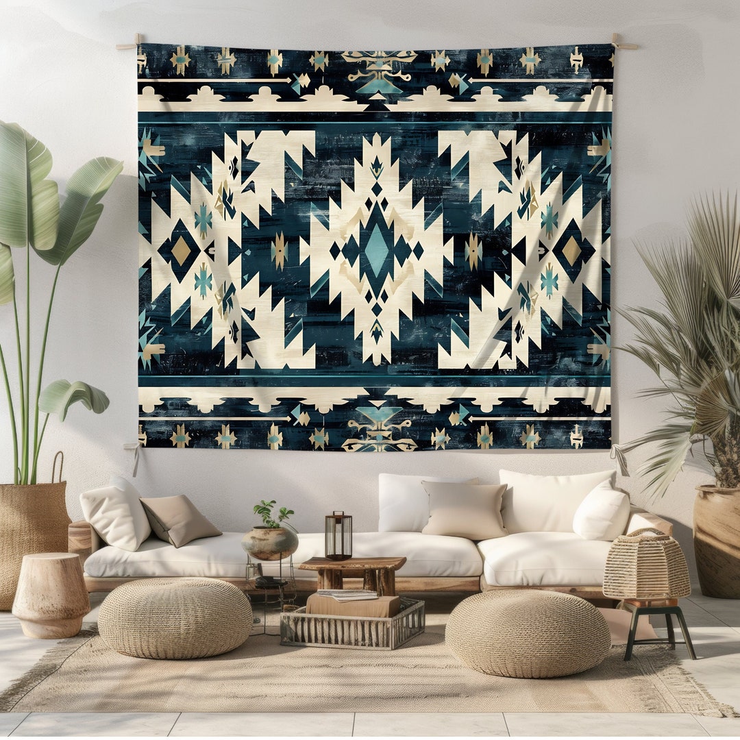 Southwestern Wall Tapestry Native American Aztec Wall Art Tribal Print ...