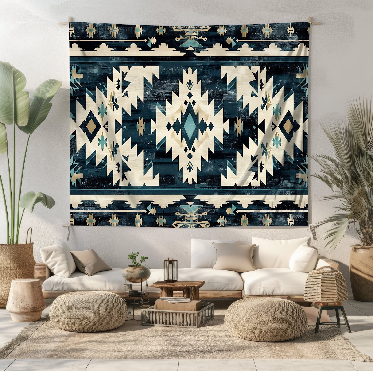 Southwestern Wall Tapestry Native American Aztec Wall Art Tribal Print ...