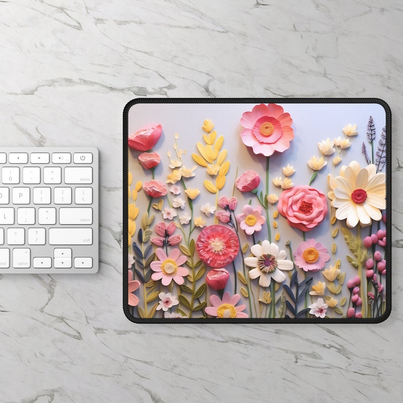 3D Colorful Flower Field Art Desk Mat Floral Garden Desk Pad ...