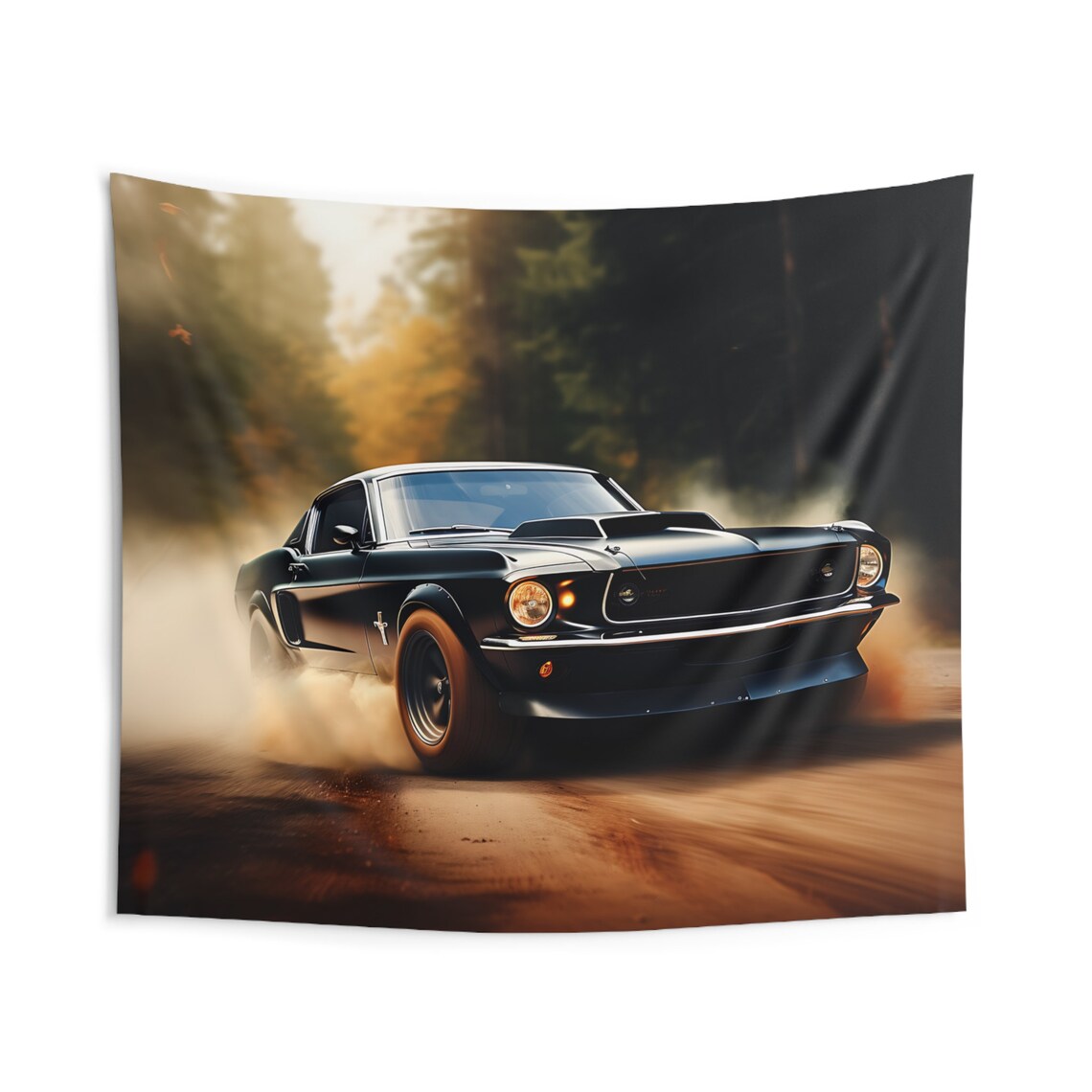 Classic Ford Mustang Wall Tapestry Muscle Car Wall Hanging Racing Car ...