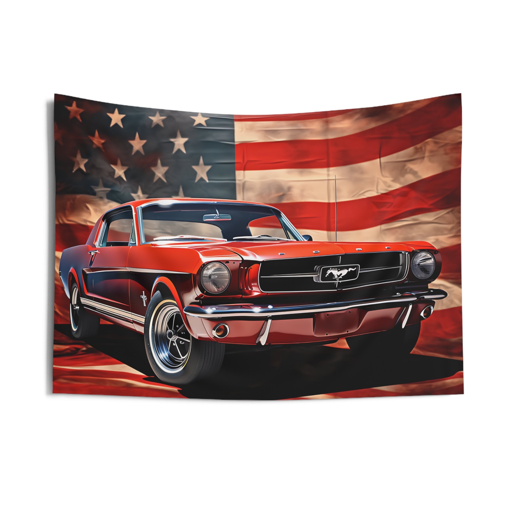 Classic Ford Mustang Wall Tapestry Muscle Car Wall Hanging American ...
