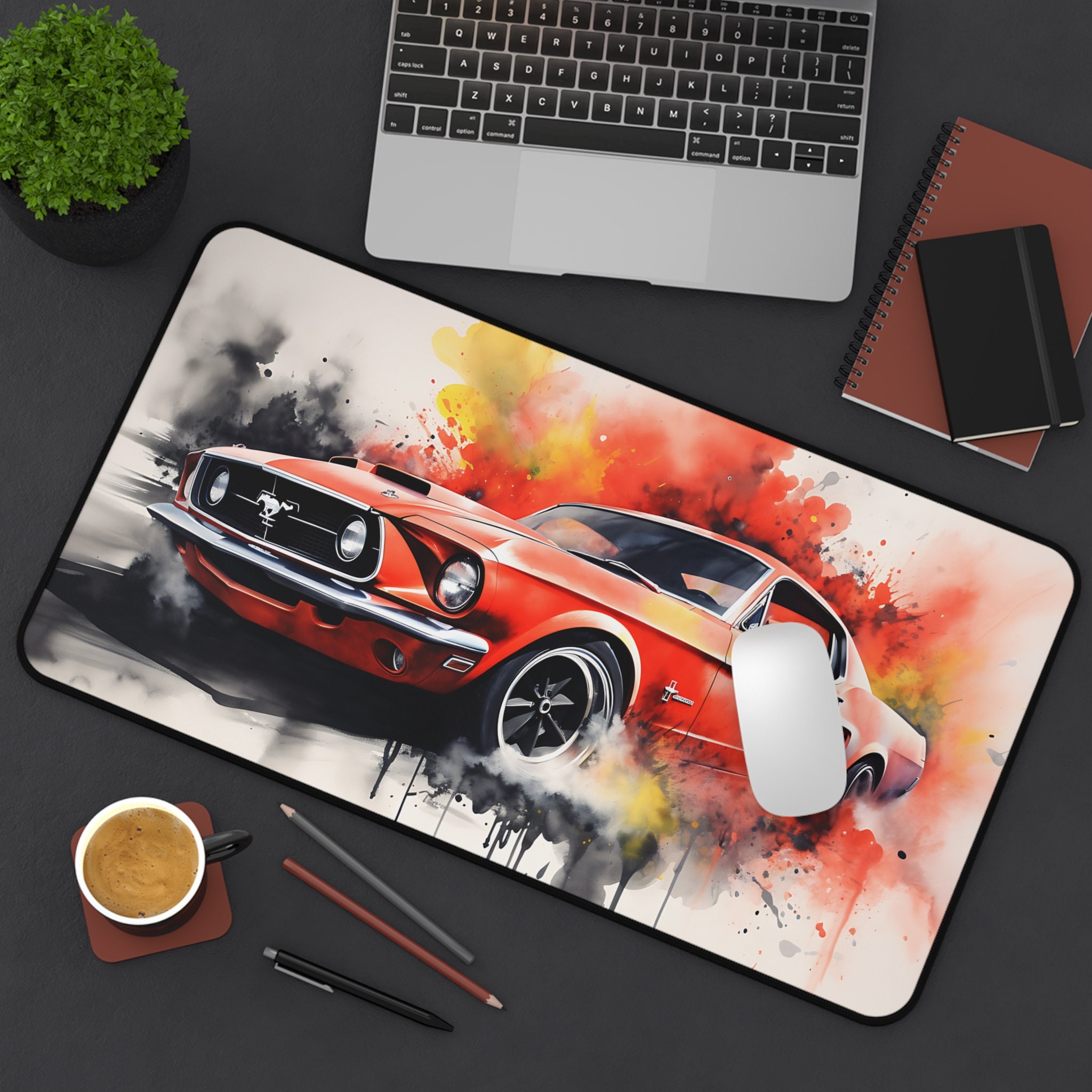 Classic Ford Mustang Desk Mat Vintage Car Mousepad Retro Car Desk Mat ...