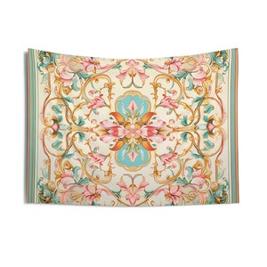 Vintage Wall Tapestry European Wall Art Canvas Antique Floral Wall ...