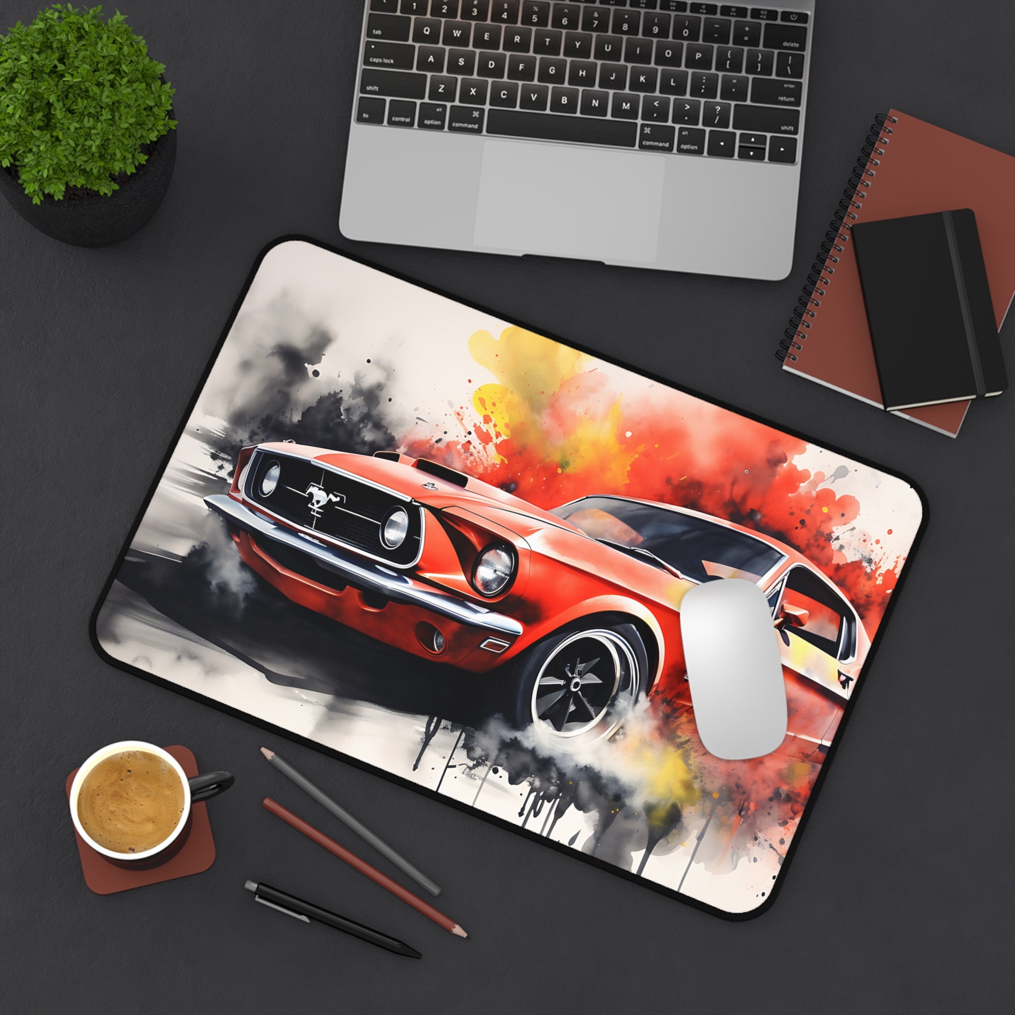 Classic Ford Mustang Desk Mat Vintage Car Mousepad Retro Car Desk Mat ...