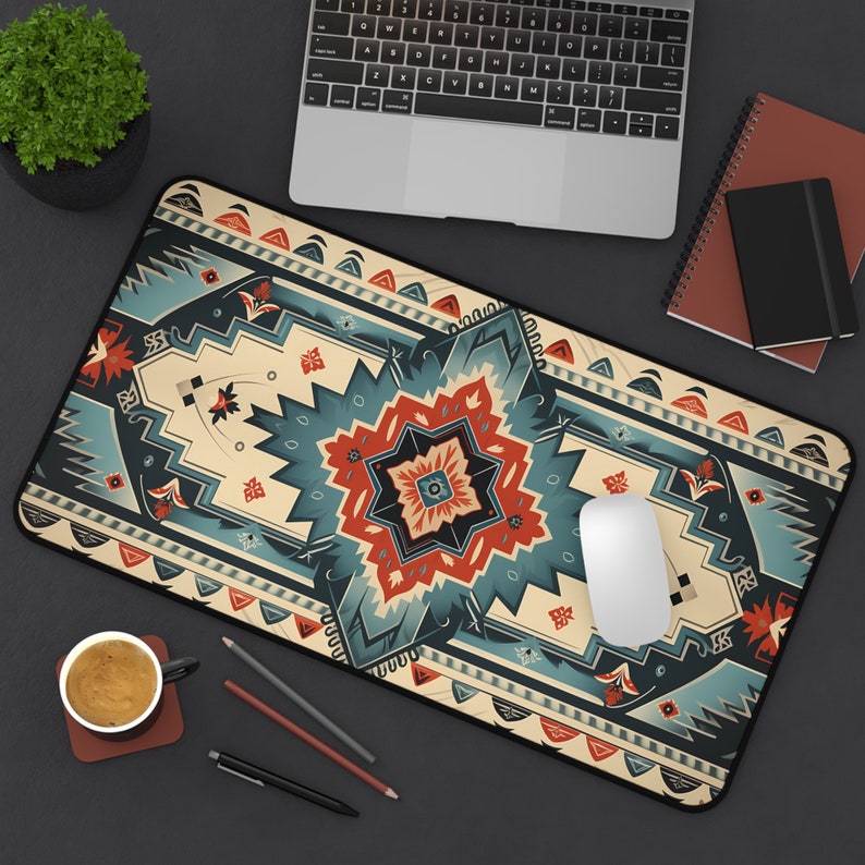 Native Aztec Desk Mat Native American Mousepad Western Desk Mat Gaming ...