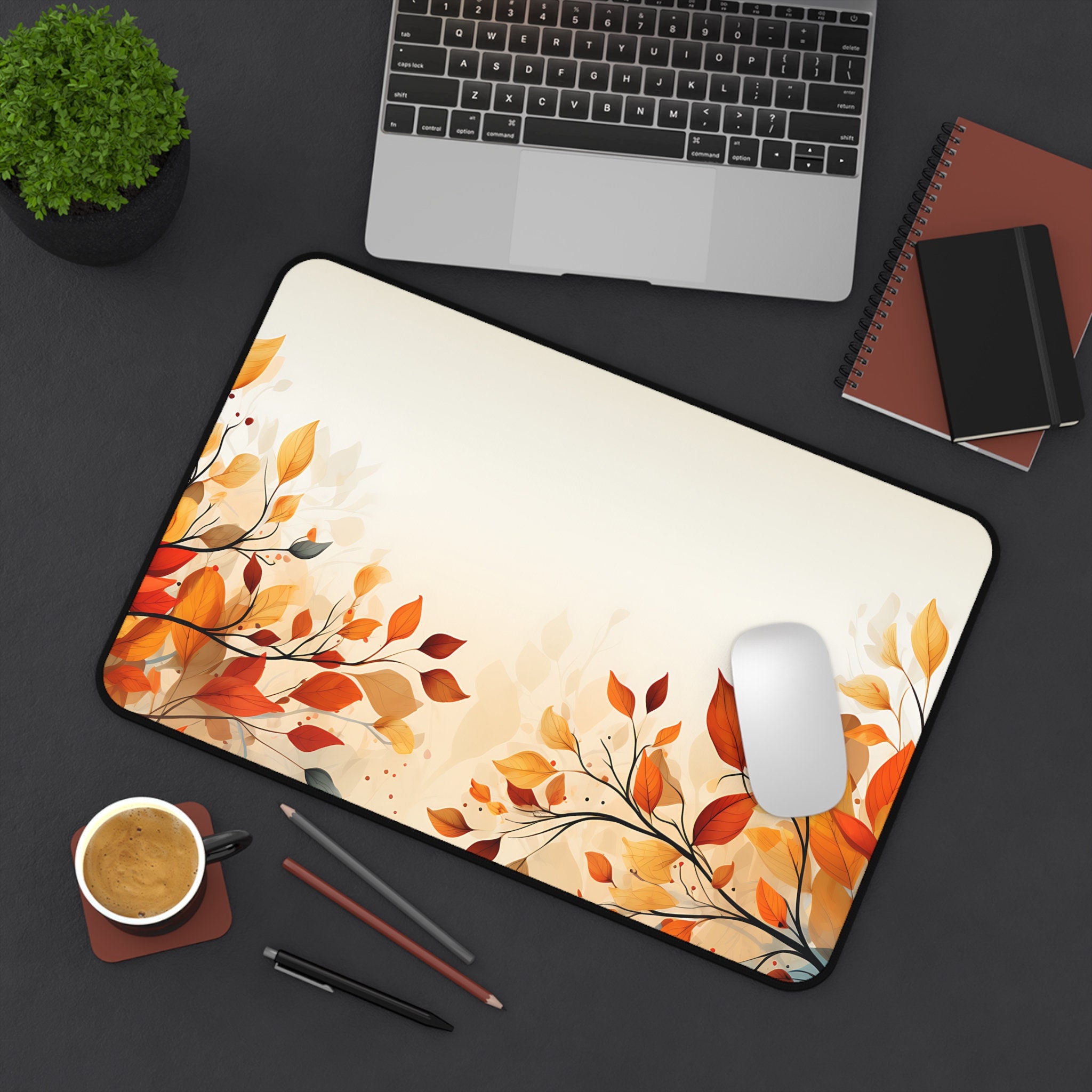 Fall Leaves Desk Mat Cottagecore Mat Fall Aesthetic Autumn Mouse Pad ...