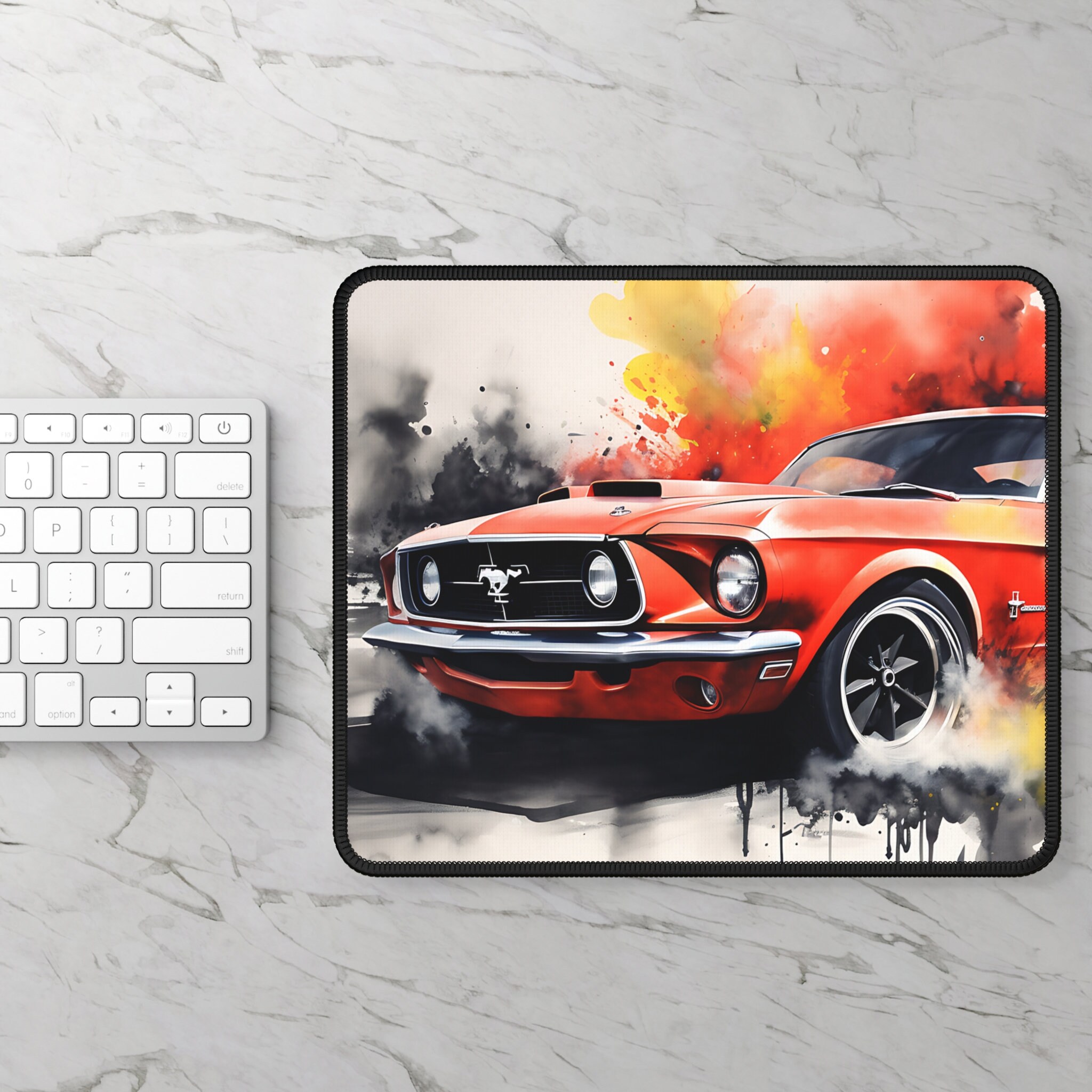 Classic Ford Mustang Desk Mat Vintage Car Mousepad Retro Car Desk Mat ...