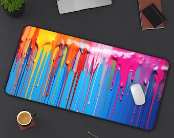 Dripping Paint Desk Mat Cloroful Mousepad Artistic Desk Mat - Etsy