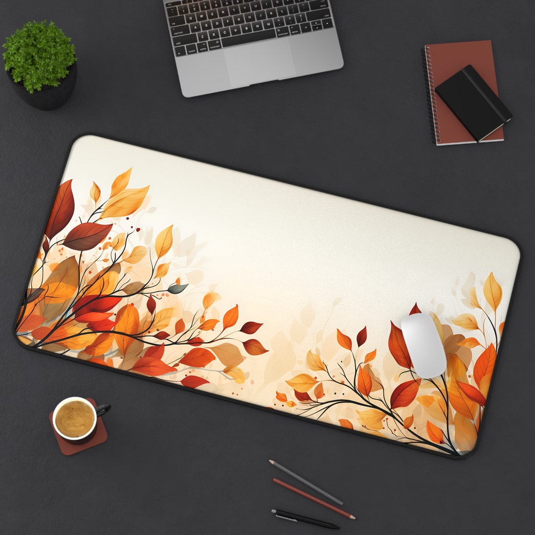 Fall Leaves Desk Mat Cottagecore Mat Fall Aesthetic Autumn Mouse Pad ...