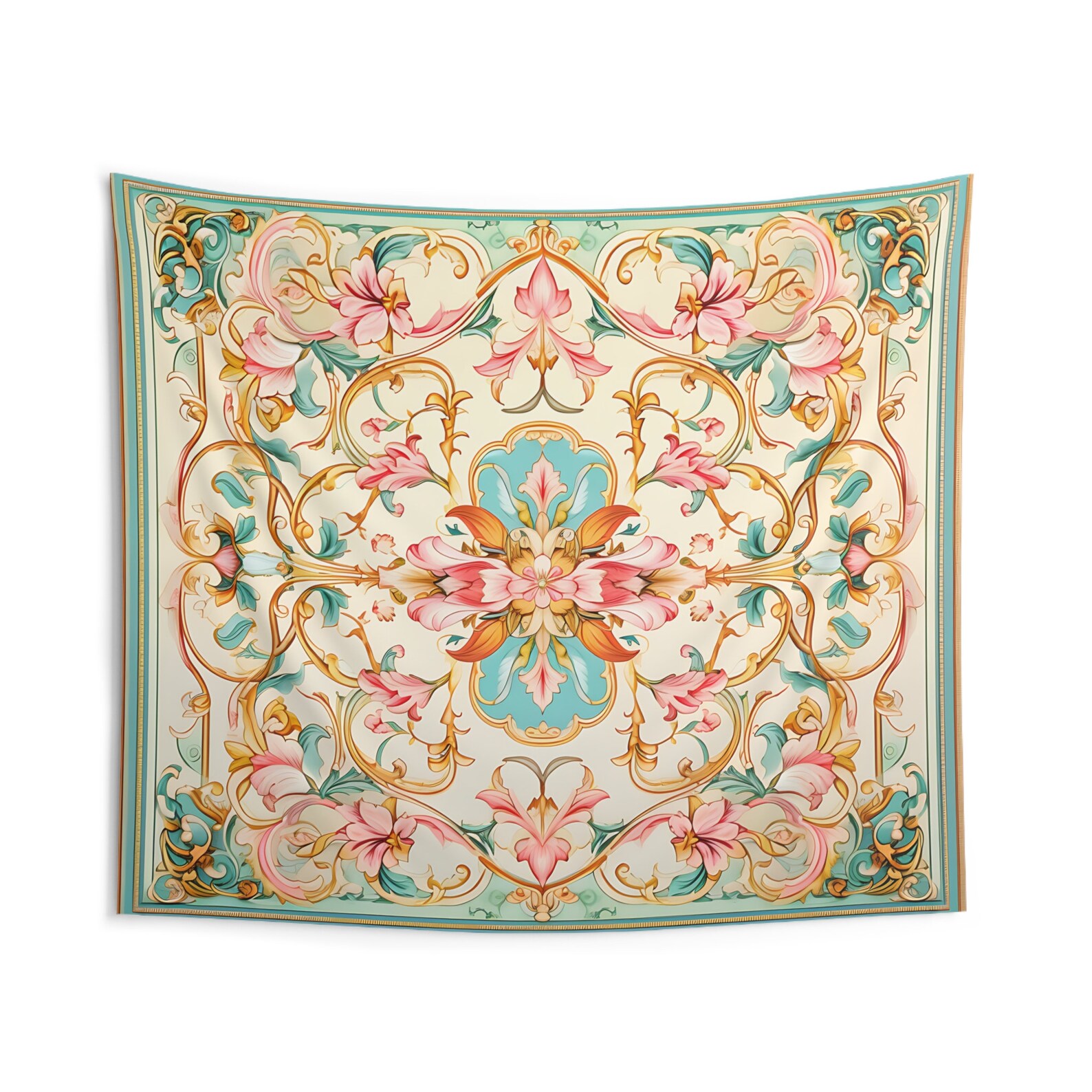 Vintage Wall Tapestry European Wall Art Canvas Antique Floral Wall ...
