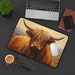 Retro Highland Cow Desk Mat Cow Desk Mat Misty Mountain Mouse Pad ...