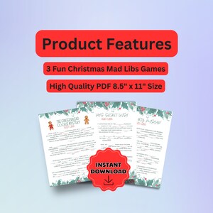 3 Christmas Mad Libs Stories Bundle, Holiday Party Game Printable ...