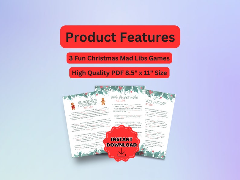 3 Christmas Mad Libs Stories Bundle, Holiday Party Game Printable ...