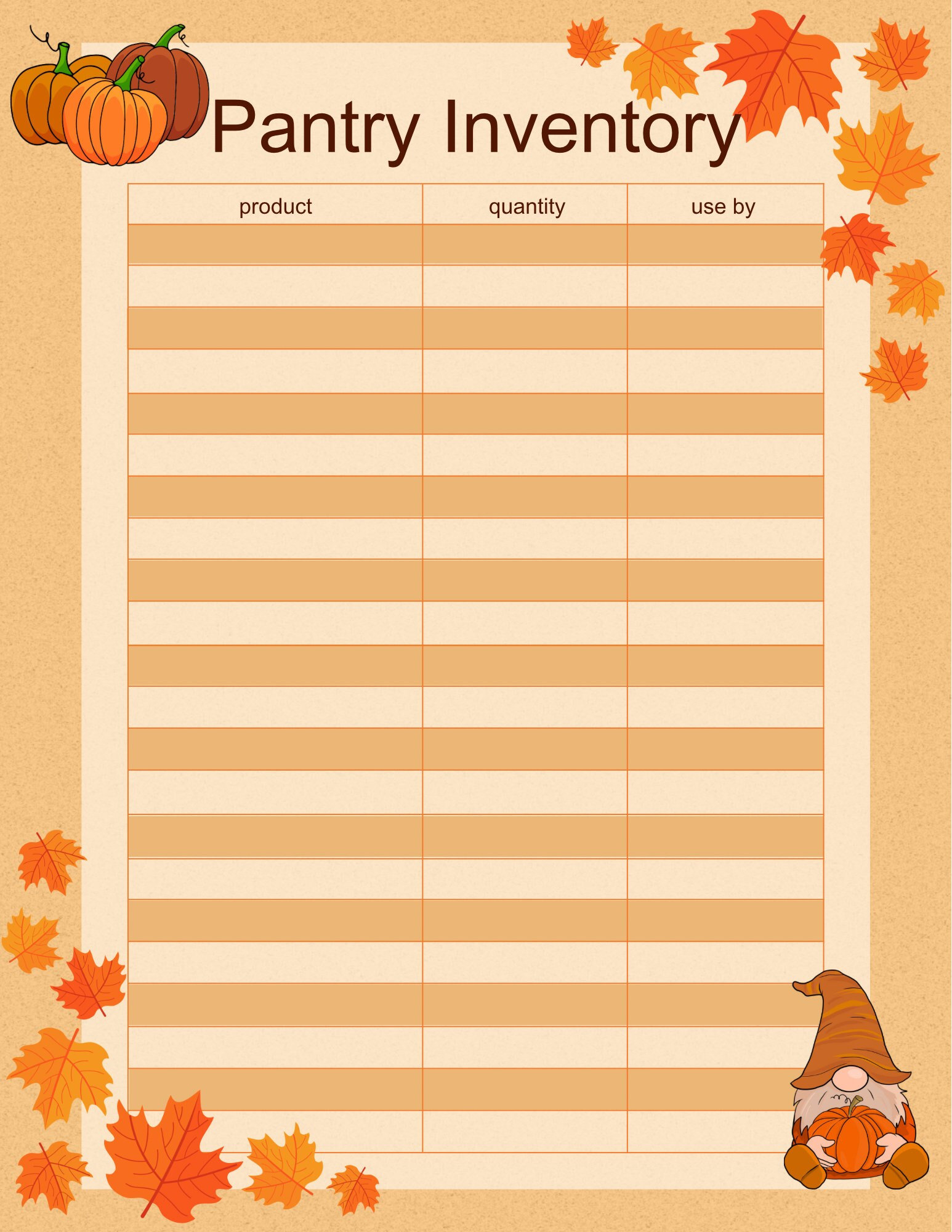 Fall Pantry Inventory - Etsy
