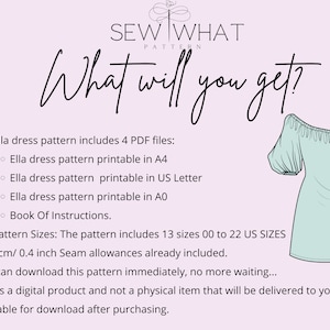 Ella Dress Pattern|one Shoulder Dress Pattern| Puffy Sleeve Pattern|women Dress Pattern|summer ...