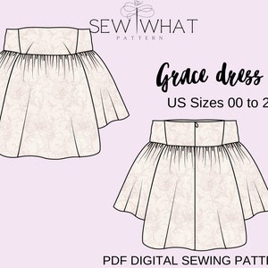 Grace Dress- Puff Sleeve Dress Pattern |women Dress Sewing Pattern|pdf ...