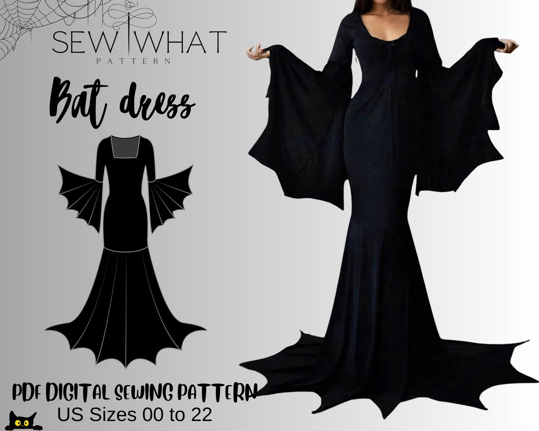 Halloween Batwing Sleeve Dress Pattern Bat Sleeve Pattern - Etsy UK
