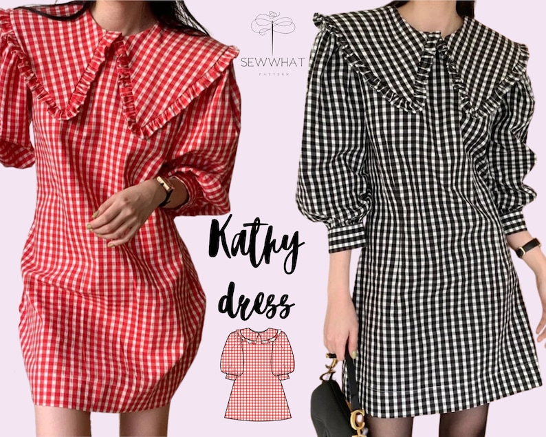 Kathy Dress Pattern|collar Dress Pattern| Mini Dress Pattern| PDF ...