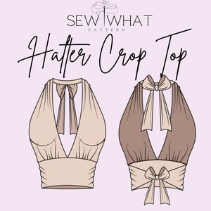 Halter Crop Top Sewing Pattern| Women Sewing Pattern Crop Top Sewing ...