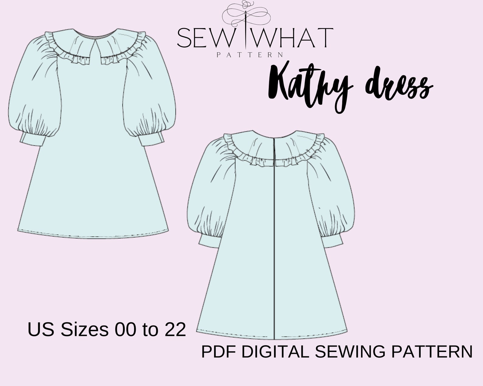 Kathy Dress Pattern|collar Dress Pattern| Mini Dress Pattern| PDF ...