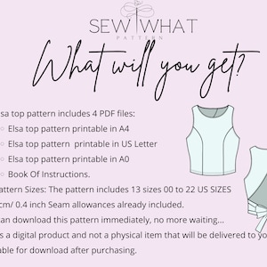 Elsa Top Pattern| Crop Top Pattern|stretchy Top Pattern|women Sewing Pattern|women Summer Top ...