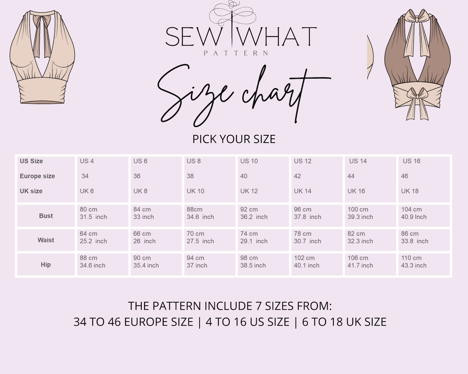 Halter Crop Top Sewing Pattern| Women Sewing Pattern Crop Top Sewing ...