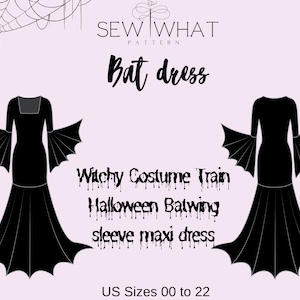 Halloween Batwing Sleeve Dress Pattern| Bat Sleeve Pattern, Halloween ...