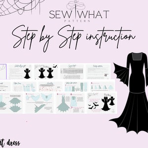 Halloween Batwing Sleeve Dress Pattern| Bat Sleeve Pattern, Halloween ...