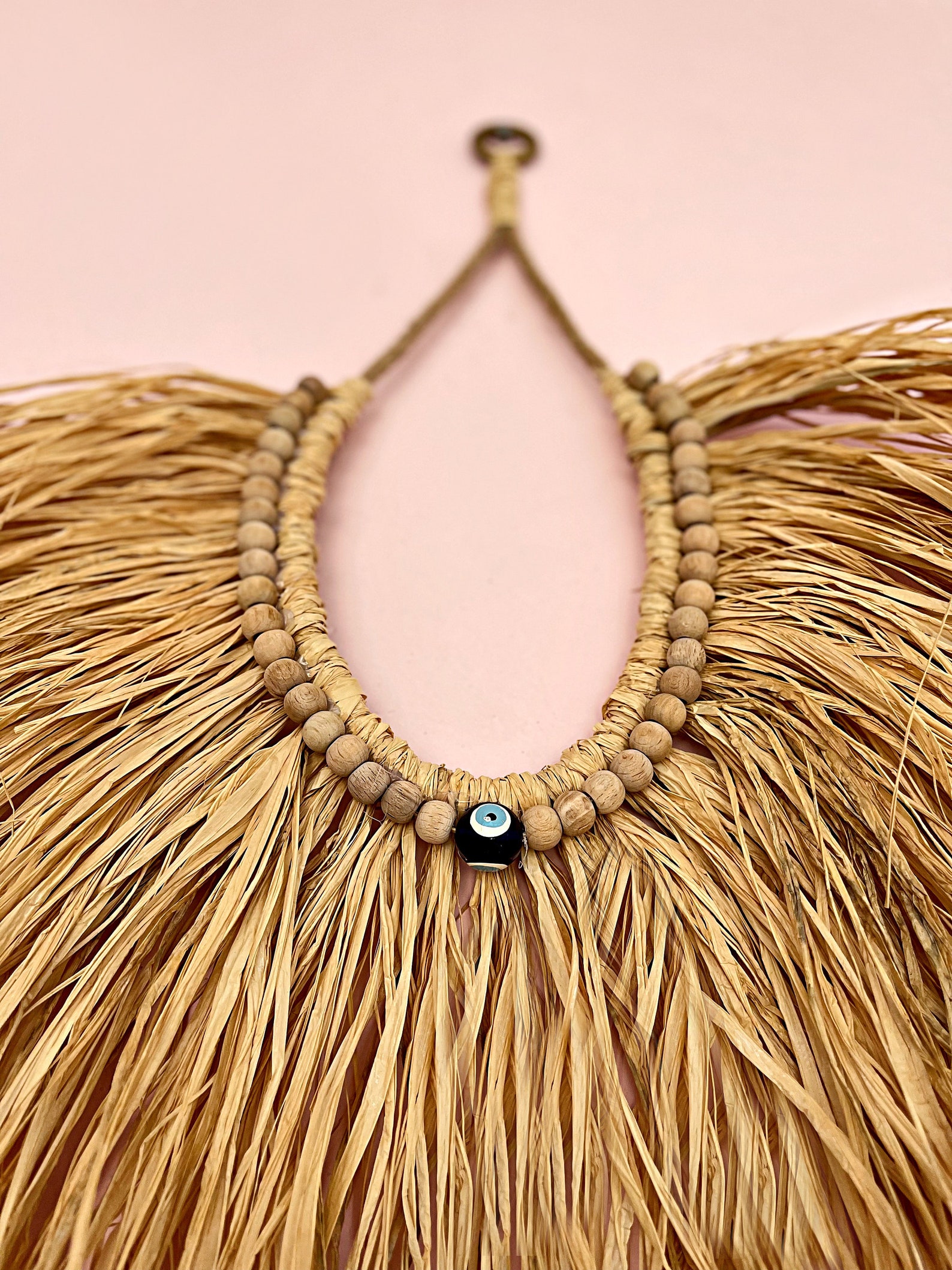 Natural Raffia Wall Hanging Boho Wall Decor Bohemian Raffia - Etsy