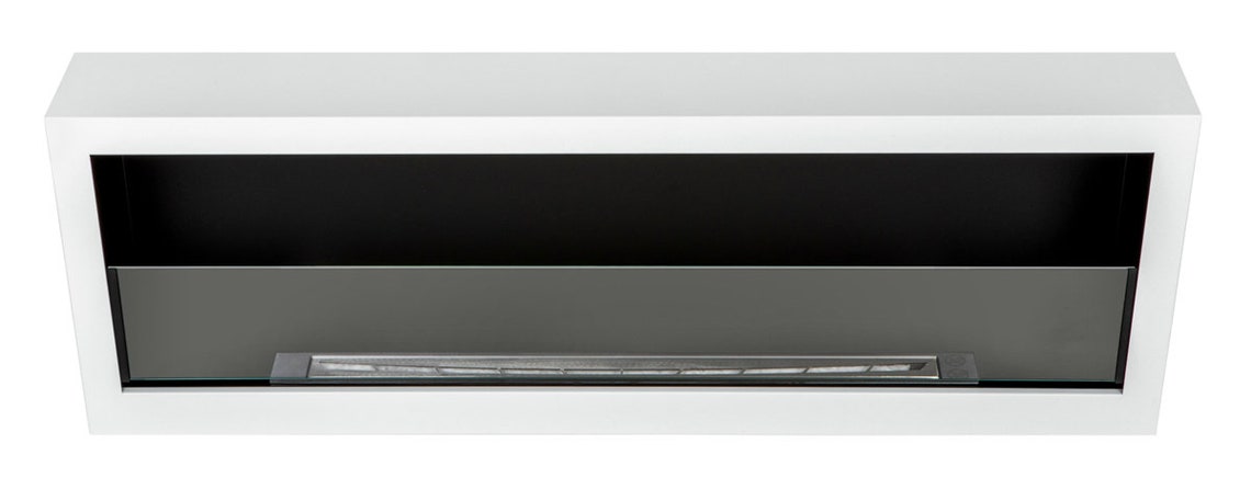 Bioethanol Fireplace S-line 3D White BOX 1200mm With Glass. Wall ...