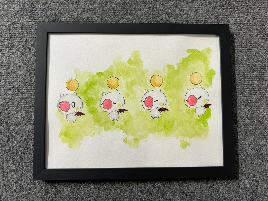 Final Fantasy Moogle/kupo Watercolor Painting Moogle Gift or Decor for ...