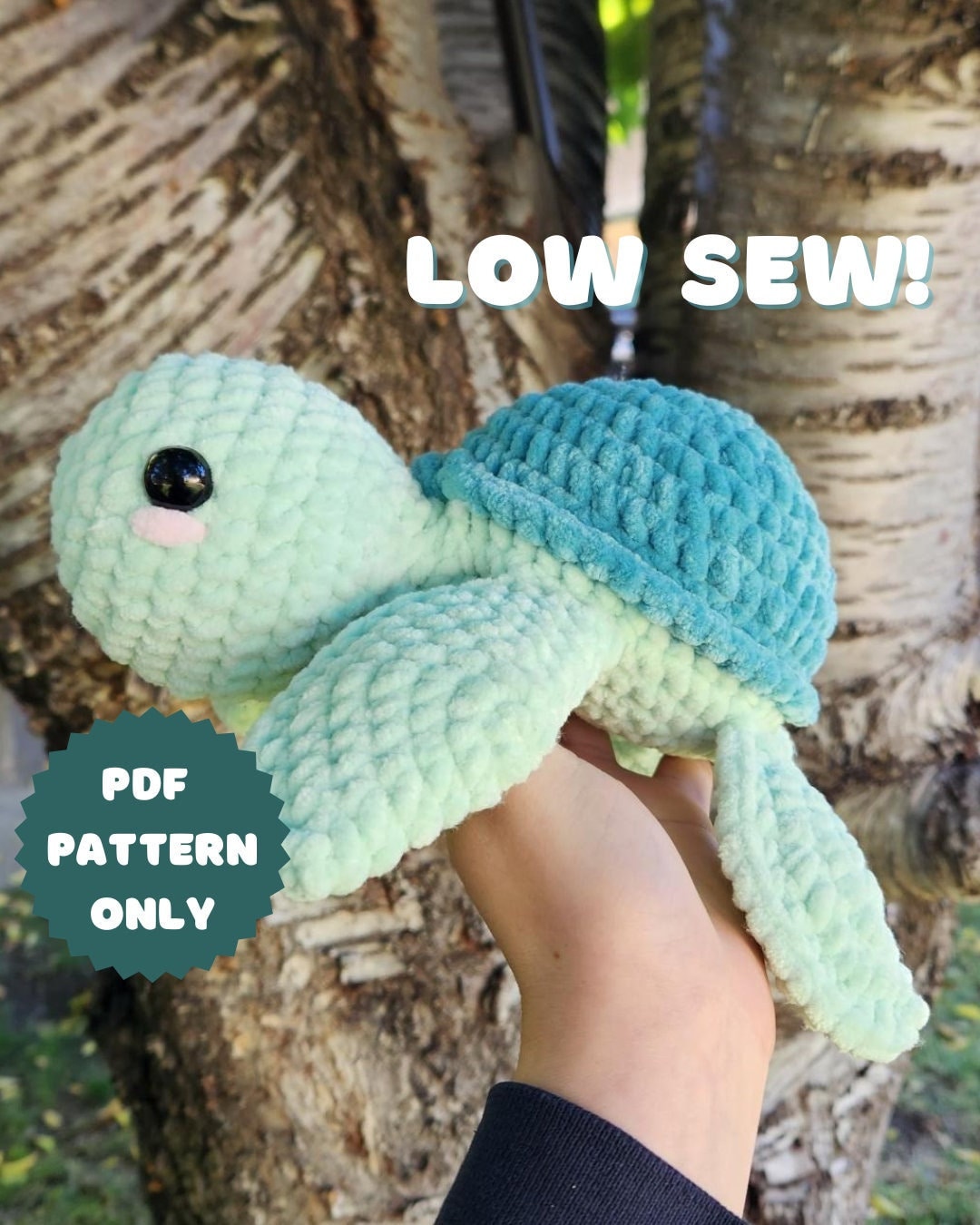 LOW-SEW Sea Turtle Crochet PATTERN - Etsy