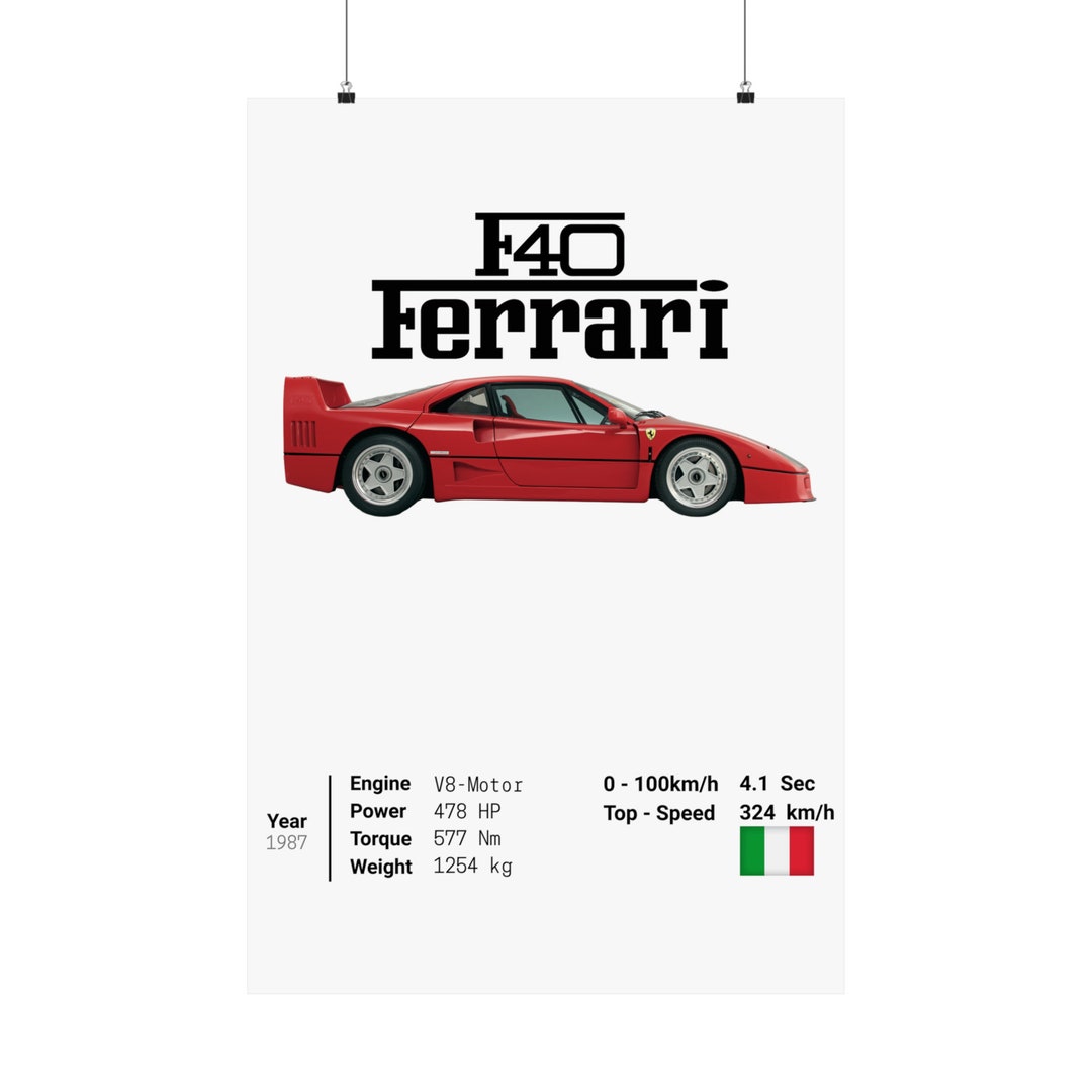 Ferrari F40 Posters - Etsy