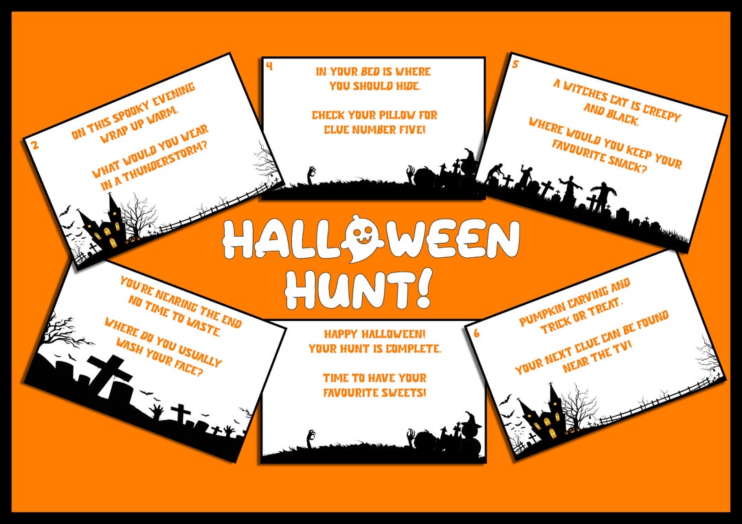HALLOWEEN Hunt Kids Indoor Spooky Scavenger Hunt Activity Find the 8 ...