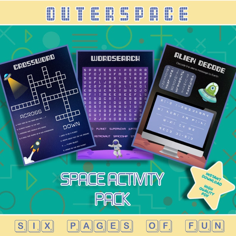 SPACE Activity Sheets - Kids Space Pack - Printable Activities ...