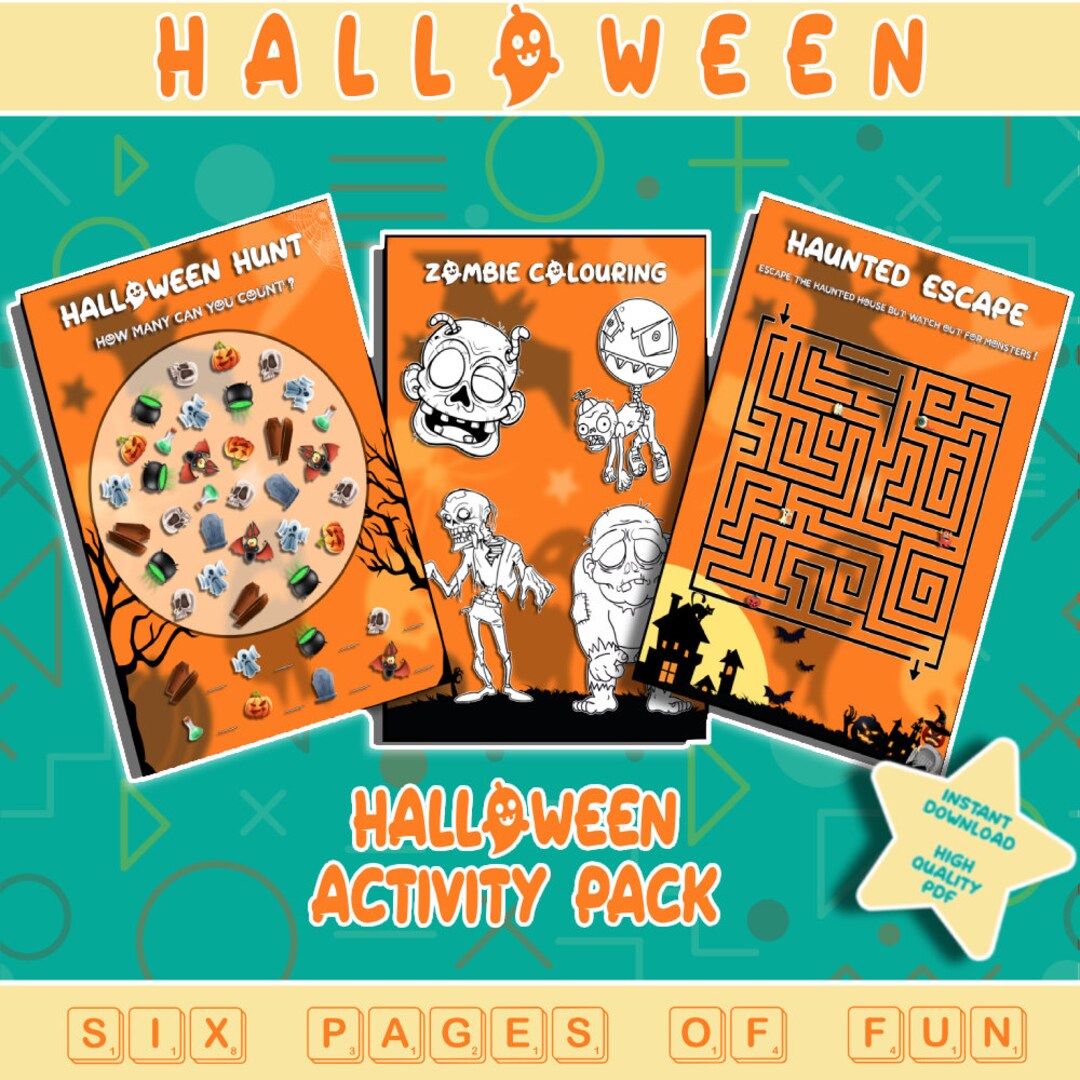 HALLOWEEN Activity Sheets Kids Halloween Pack Spooky Activities ...