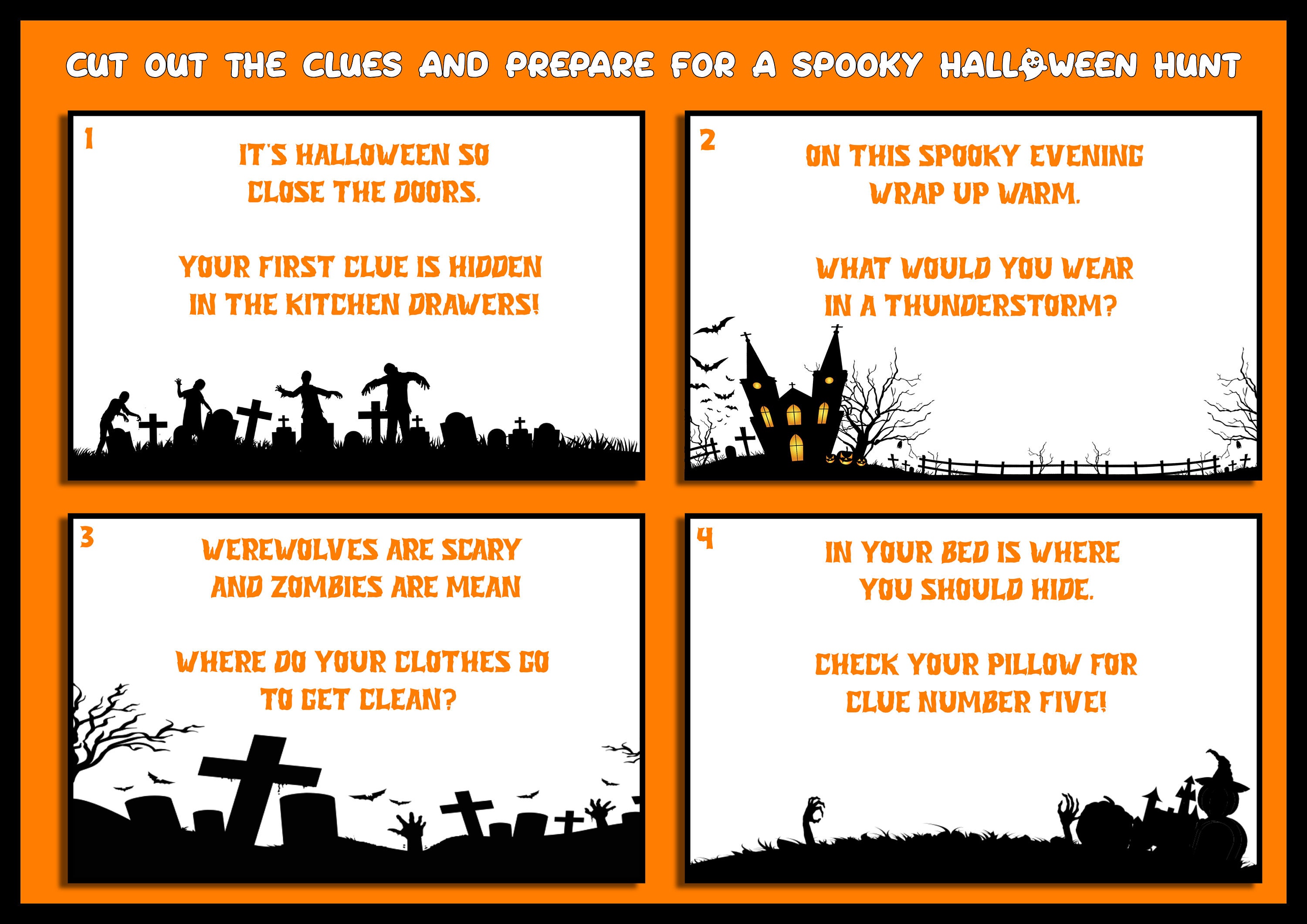 HALLOWEEN Hunt Kids Indoor Spooky Scavenger Hunt Activity Find the 8 ...