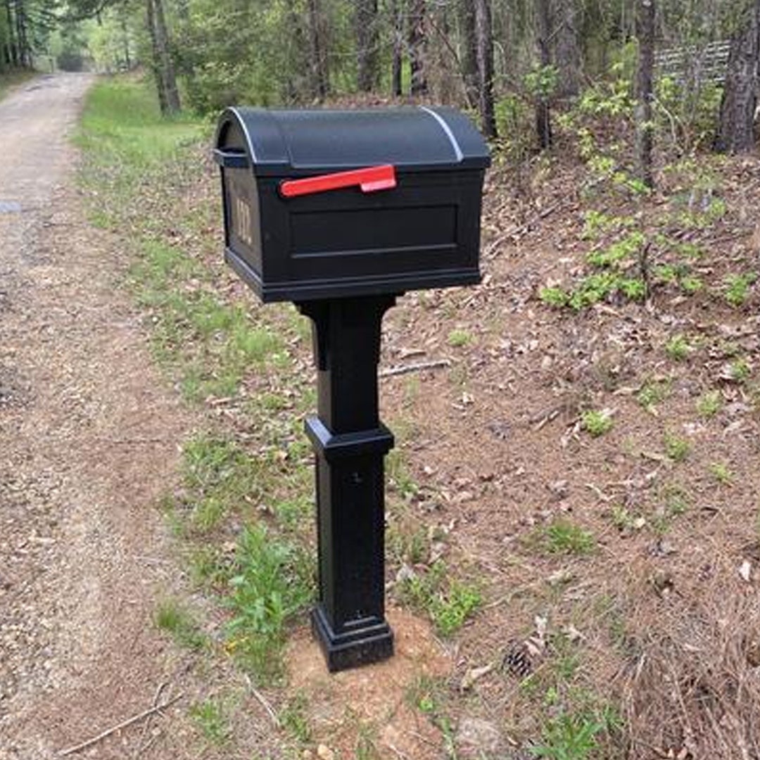 Grand Haven Black, Extra Large, Plastic, Mailbox and Post Combo Powder ...