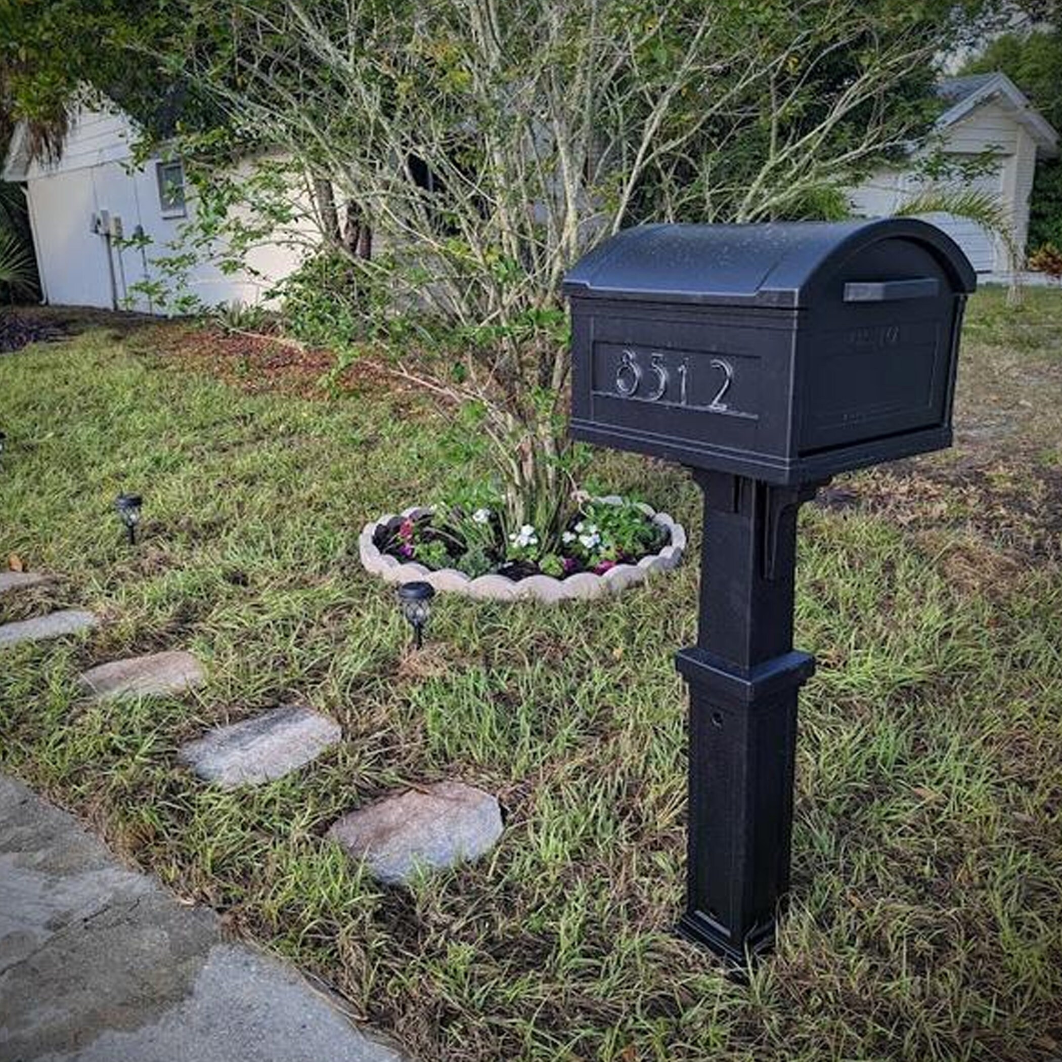 Grand Haven Black, Extra Large, Plastic, Mailbox and Post Combo Powder ...