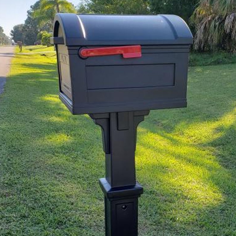 Grand Haven Black, Extra Large, Plastic, Mailbox and Post Combo Powder ...
