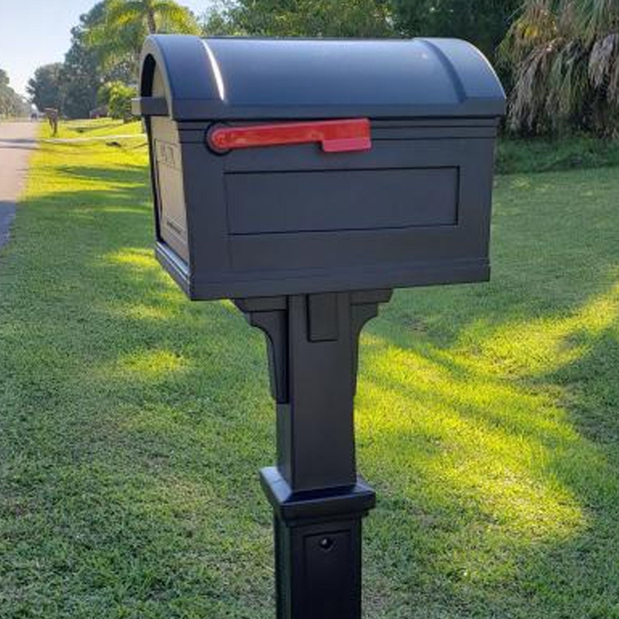 Grand Haven Black, Extra Large, Plastic, Mailbox and Post Combo Powder ...