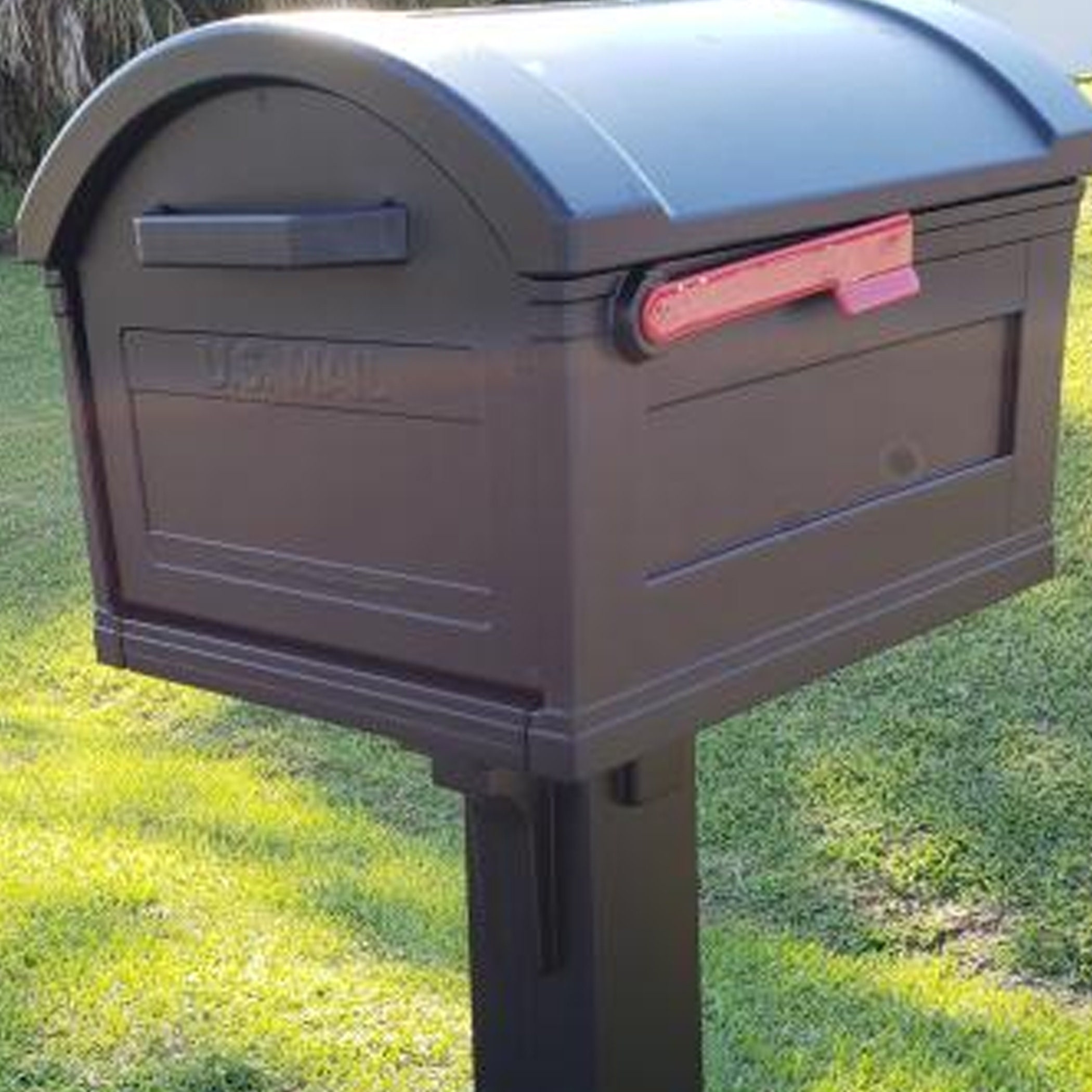 Grand Haven Black, Extra Large, Plastic, Mailbox and Post Combo Powder ...