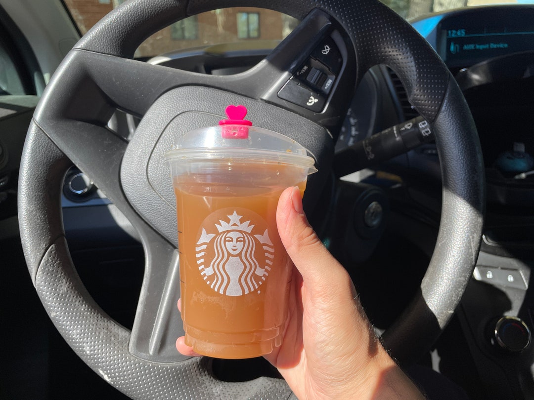 Cold Brew Starbucks Reusable Coffee STOPPER Heart - Hang on Rear View ...