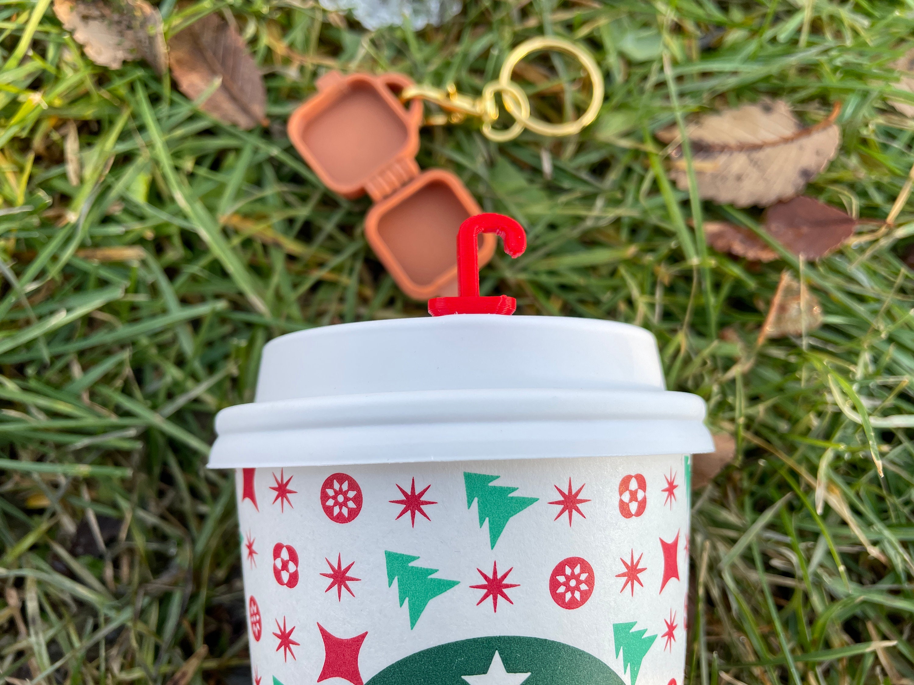 Candy Cane Starbucks Reusable Coffee Stopper Case With Coffee Stopper ...