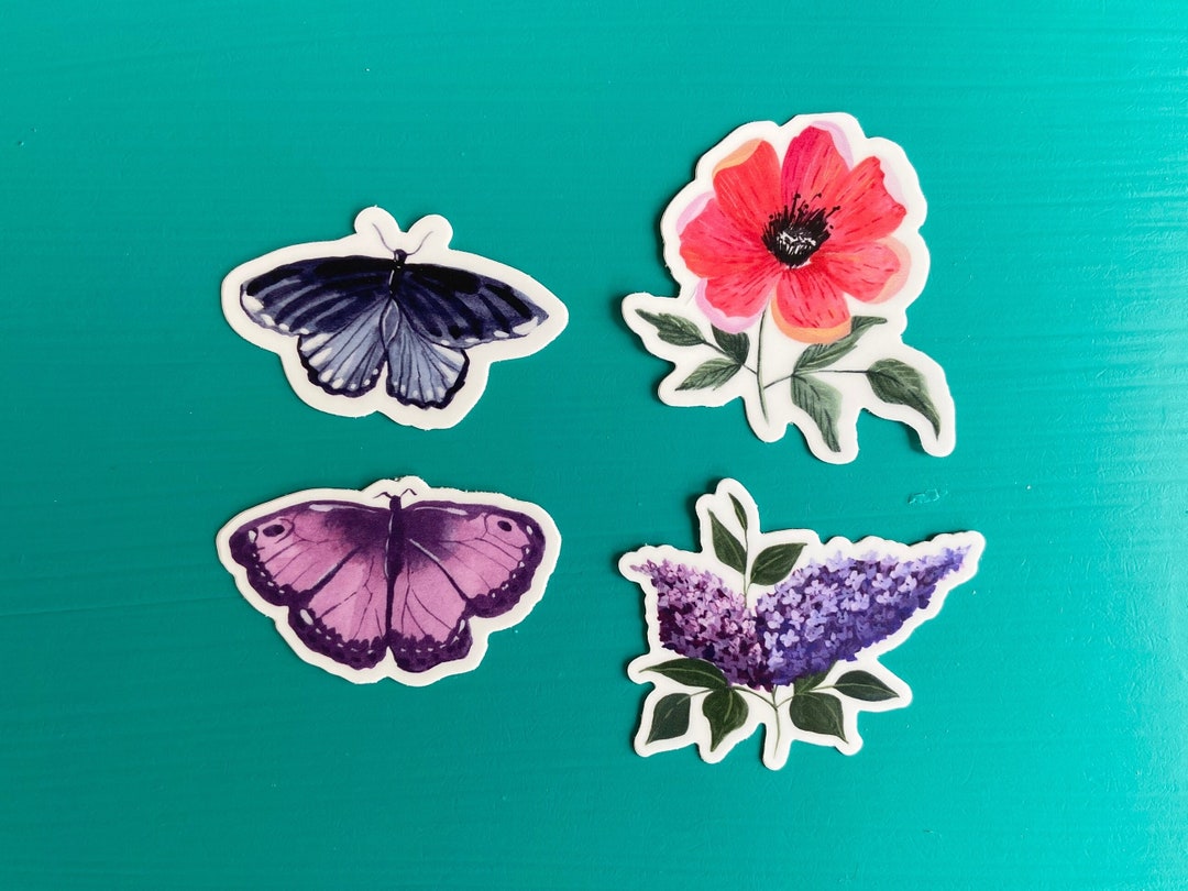 Mini Flower Butterfly Sticker Pack Cottagecore Sticker for Phone ...