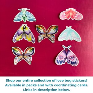 Bisexual Pride Flag Love Moth Sticker LGBTQ Wedding Favor Queer Love ...