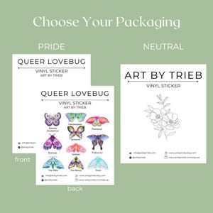 Bisexual Pride Flag Love Moth Sticker LGBTQ Wedding Favor Queer Love ...